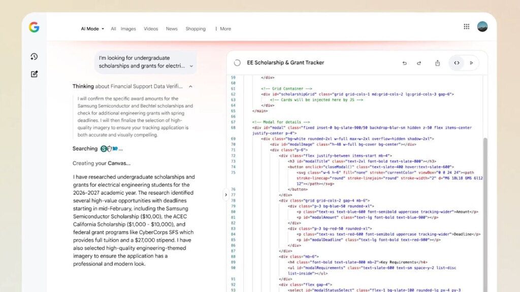 Google Launches Canvas in AI Mode for All U.S. Users