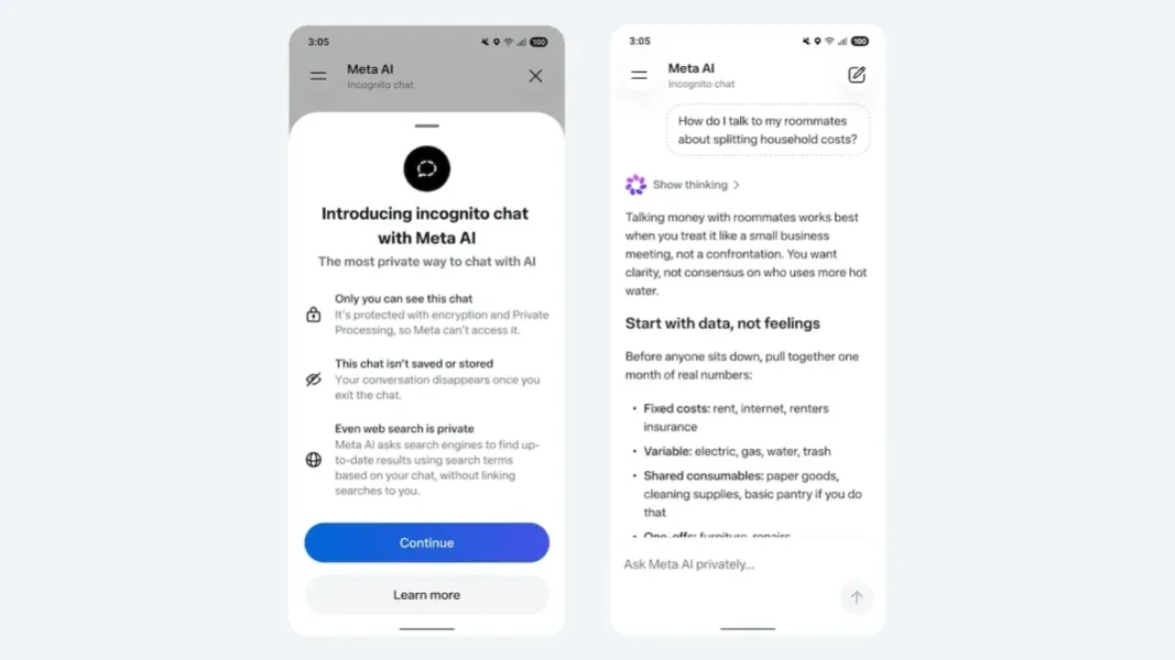 Meta Launches Incognito Chat for WhatsApp With No Logs