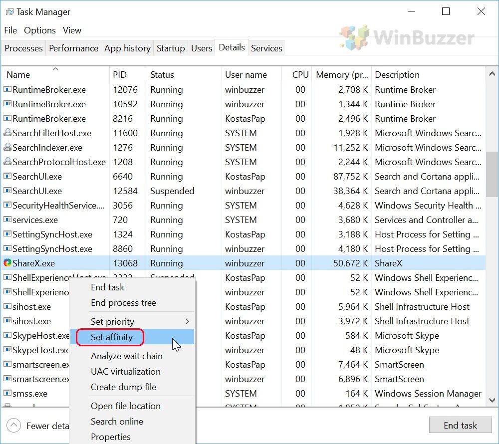 How to Set CPU Affinity via Windows Task Manager