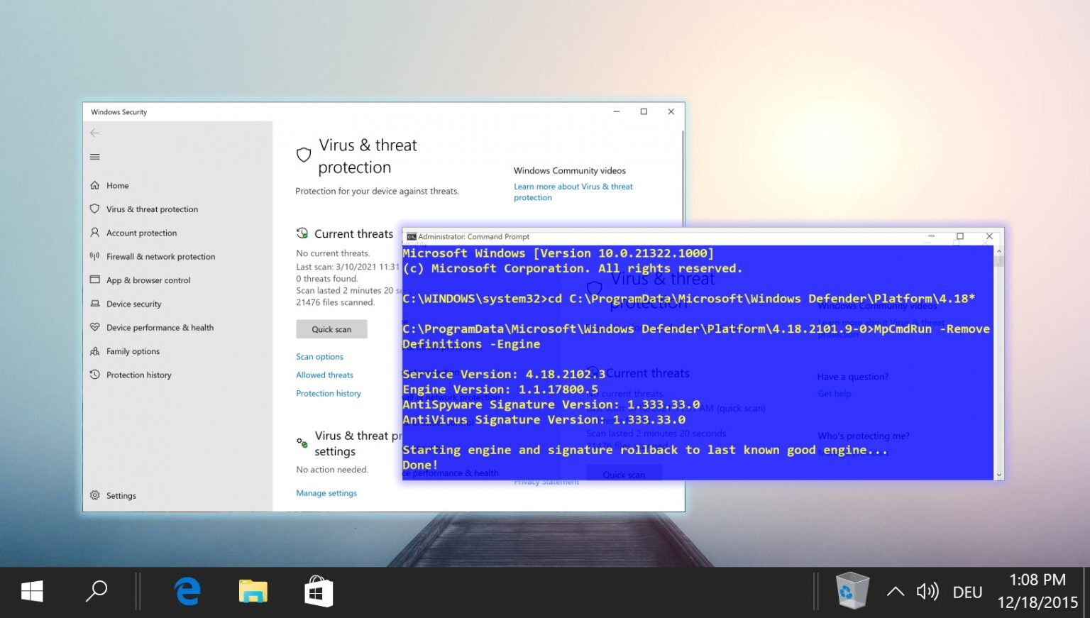 How to Use Windows Defender from the Command Line in Windows 10