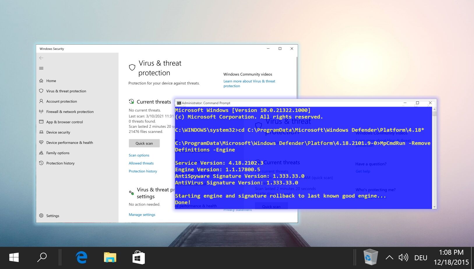 How to Use Windows Defender from the Command Line in Windows 10