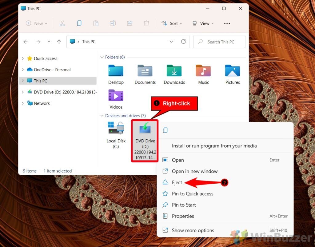 How to Mount or Unmount ISO and IMG Files in Windows 11 - WinBuzzer