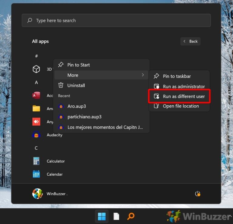 How to Run as Different User in Windows 11 - WinBuzzer