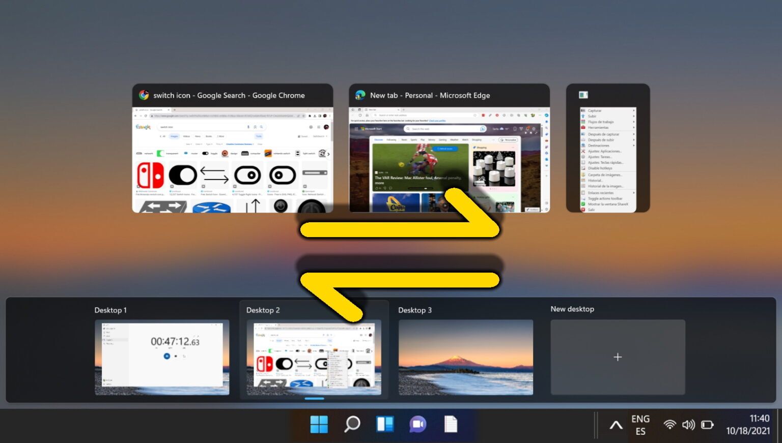 How to Switch Between Desktops in Windows 11 or Windows 10 - WinBuzzer