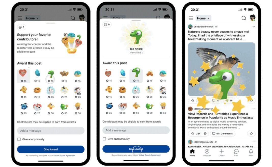 Reddit's Awards System Returns, Coins Replaced by Gold - WinBuzzer